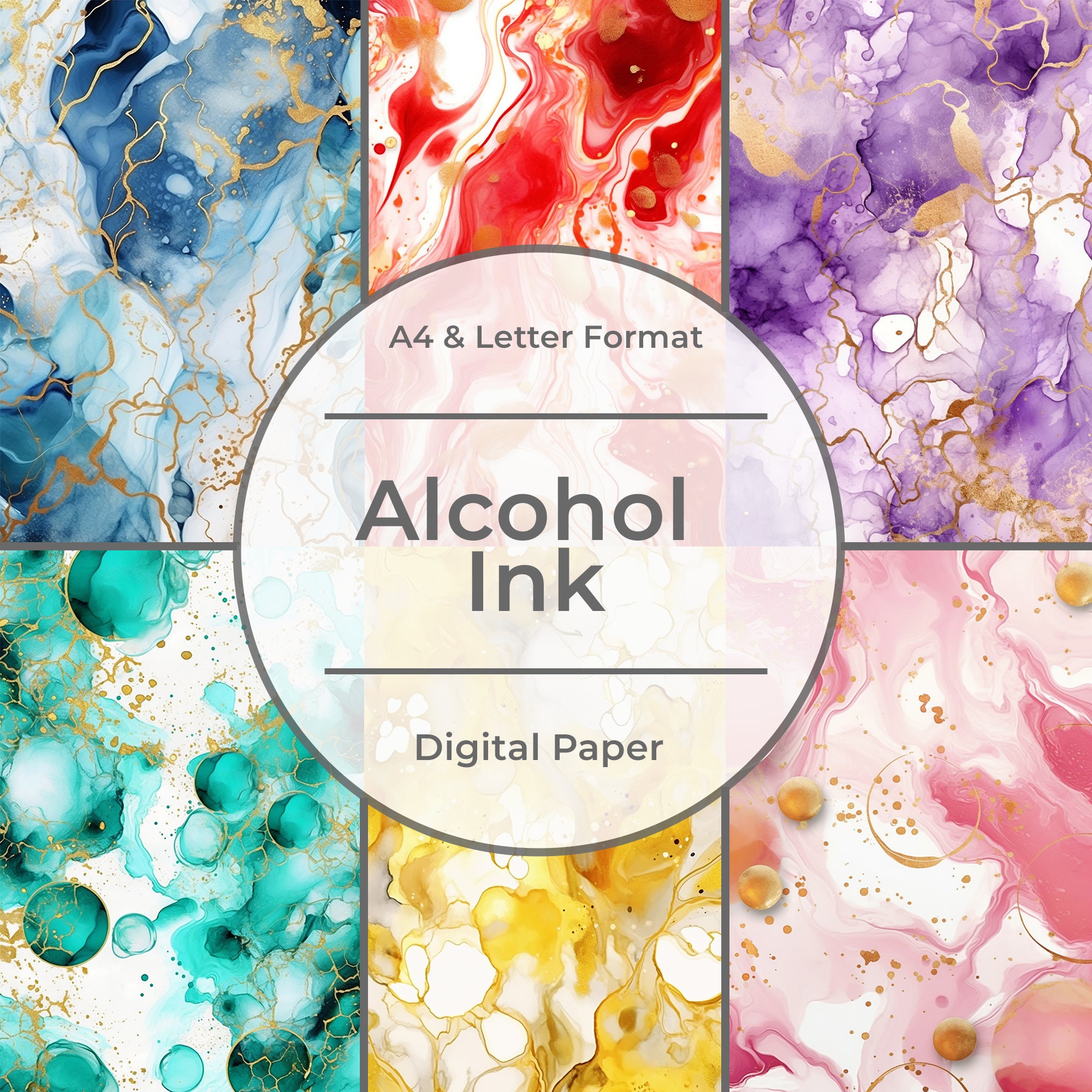 Digital Paper Alcohol Ink Alcohol Ink Clipart Watercolor Digital Paper ...