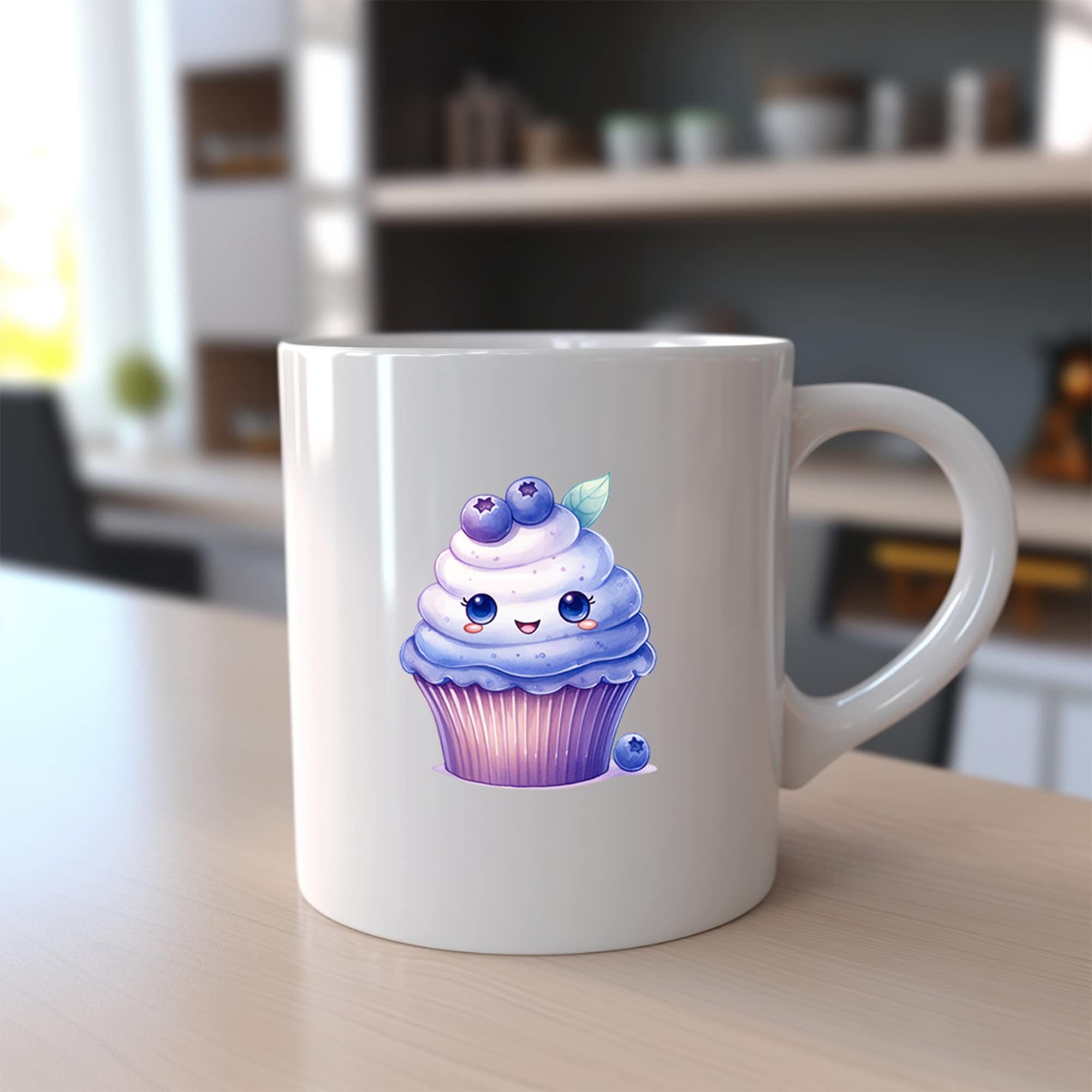 Watercolor Kawaii Cupcakes Clipart - Watercolor Cute Cupcakes Clipart ...