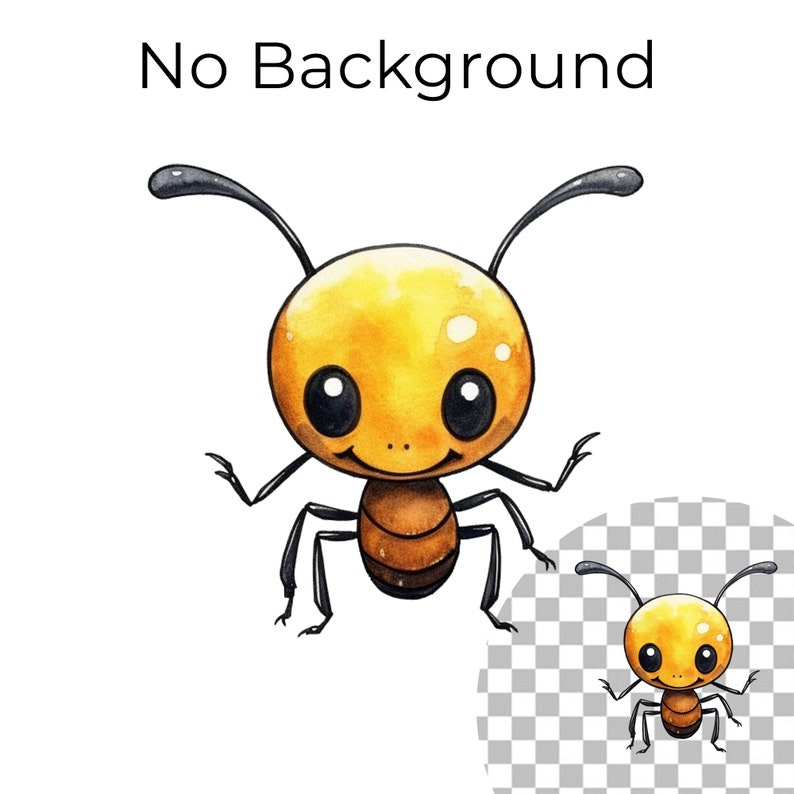 Watercolor Kawaii Insects Clipart - Cute Insects - Instant Download ...