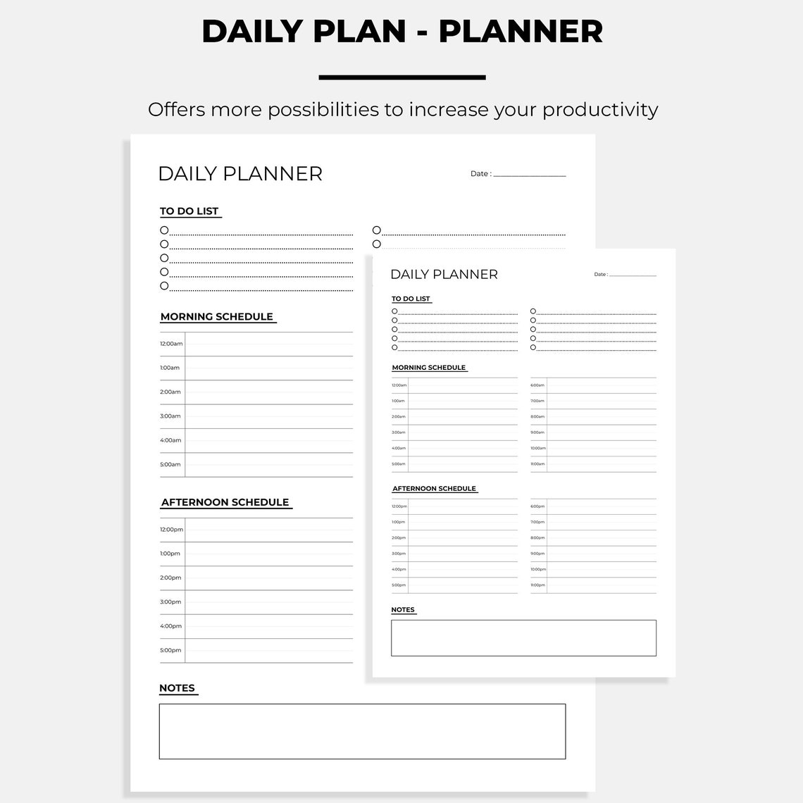 Daily Plan Printable Daily Task List Printable Daily Schedule ...