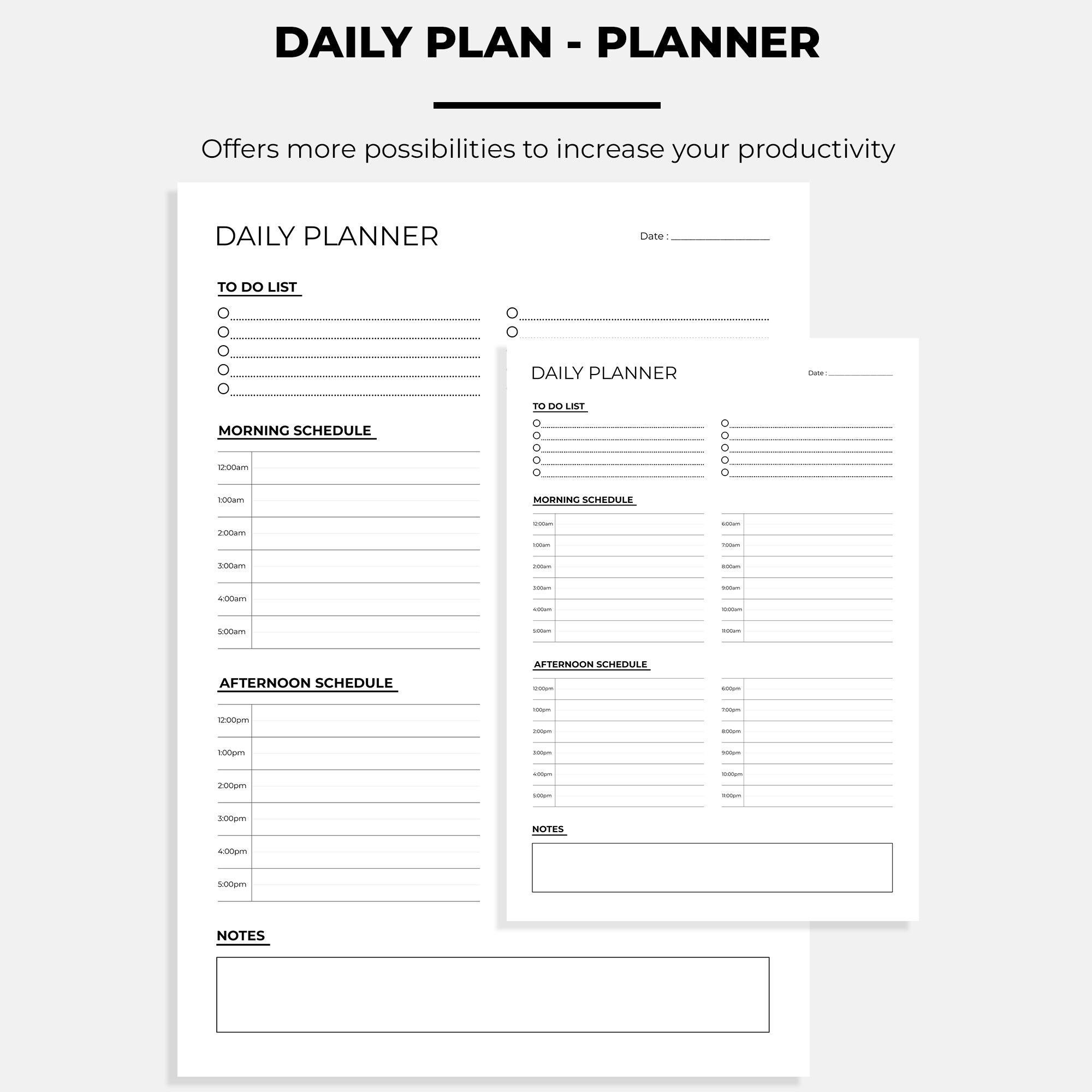Daily Plan Printable - Daily Task List Printable - Daily Schedule ...