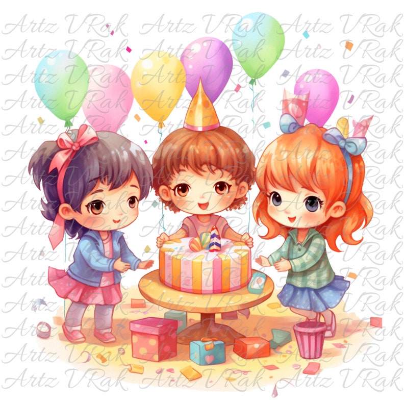 Kawaii Birthday Clipart Cute Birthday Clipart Birthday Clipart Kawaii ...
