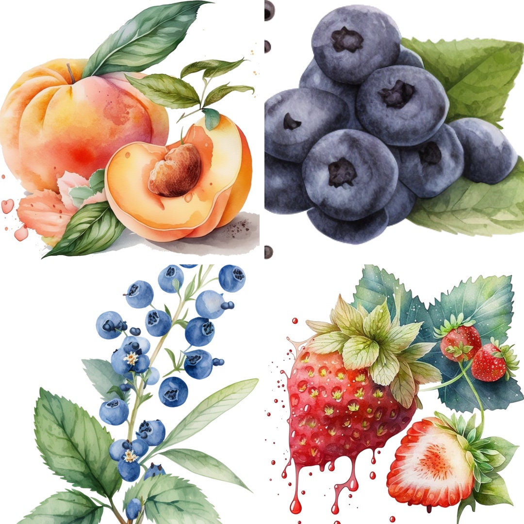 Summer Fruit Clipart Images PNG Transparent Background, Digital ...