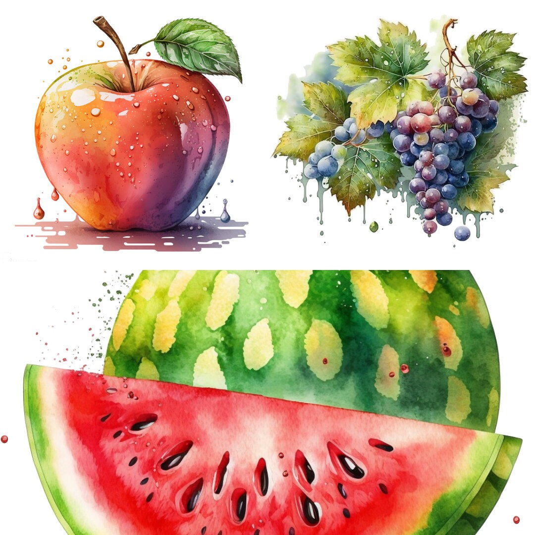 Summer Fruit Clipart Images PNG Transparent Background, Digital ...