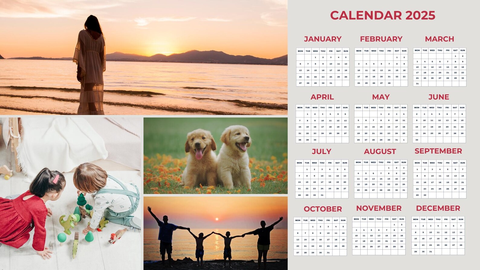 2025 Photo Calendar: Custom Desktop Wallpaper & Printable (digital ...