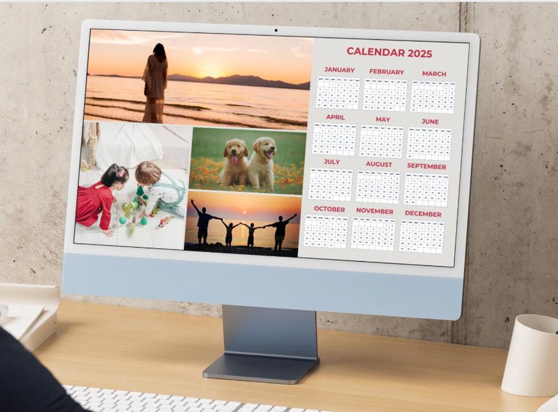 2025 Photo Calendar: Custom Desktop Wallpaper & Printable (digital ...