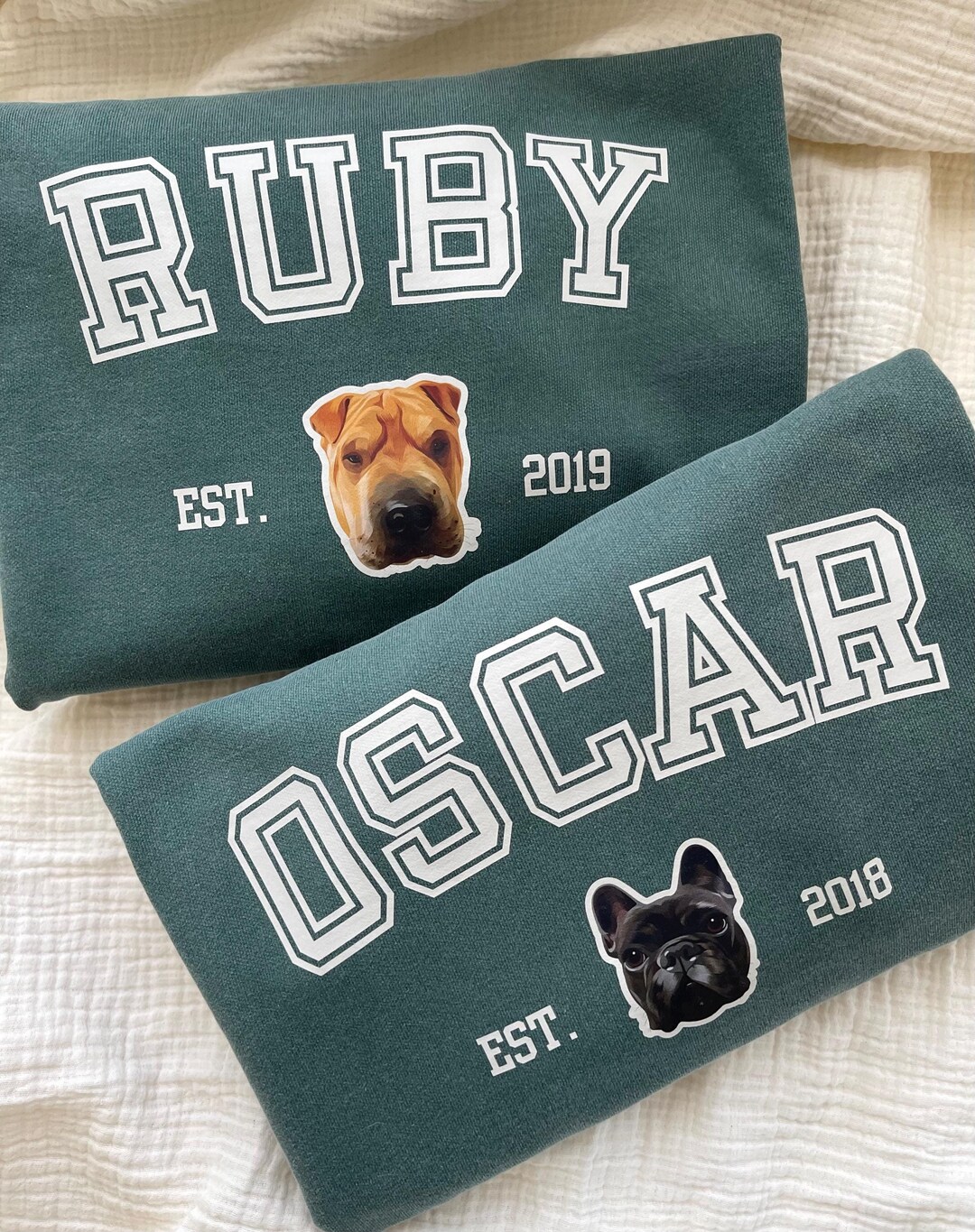 Custom Dog Sweater Using Pet Photo, Varsity Dog Tee Shirt, Custom Pet ...