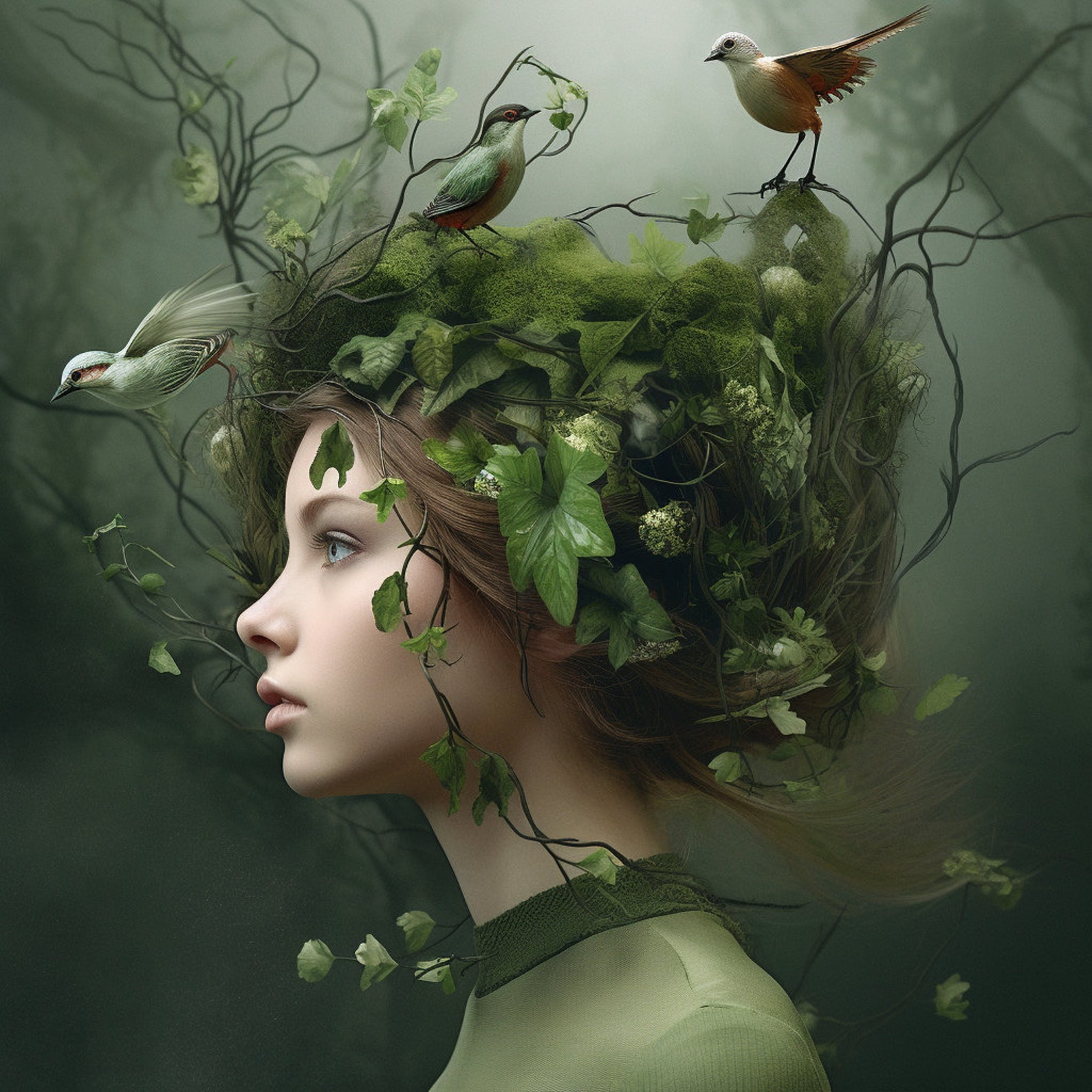 Digital Art Nature Personified - Etsy
