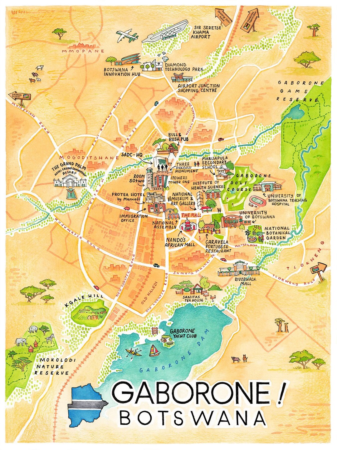 Digital File Poster Art Geography Education Hand Drawn City Map ...