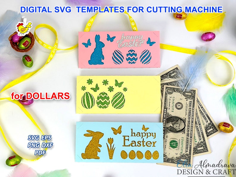 Digital Templates Easter Money Wallet Cut File, Easter Money Envelopes ...