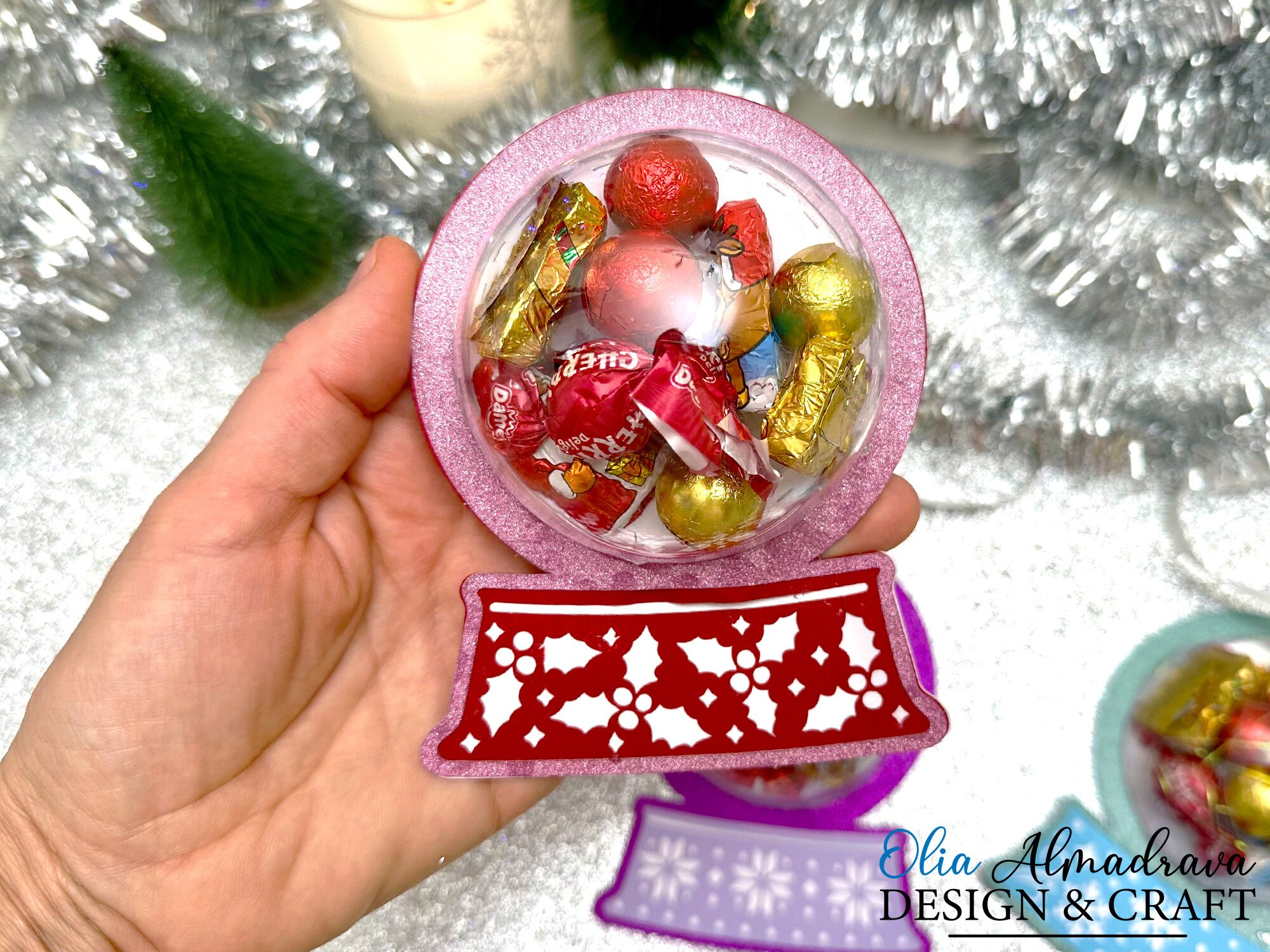 Snow Globes Candy Dome SVG Templates| Christmas Candy Holder Svg ...