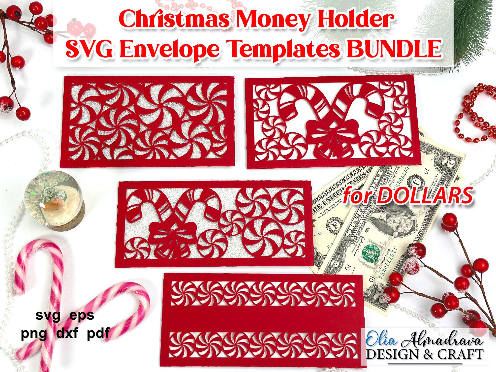 Christmas Money Wallet Cut File, Money Envelopes for Him or Her ...