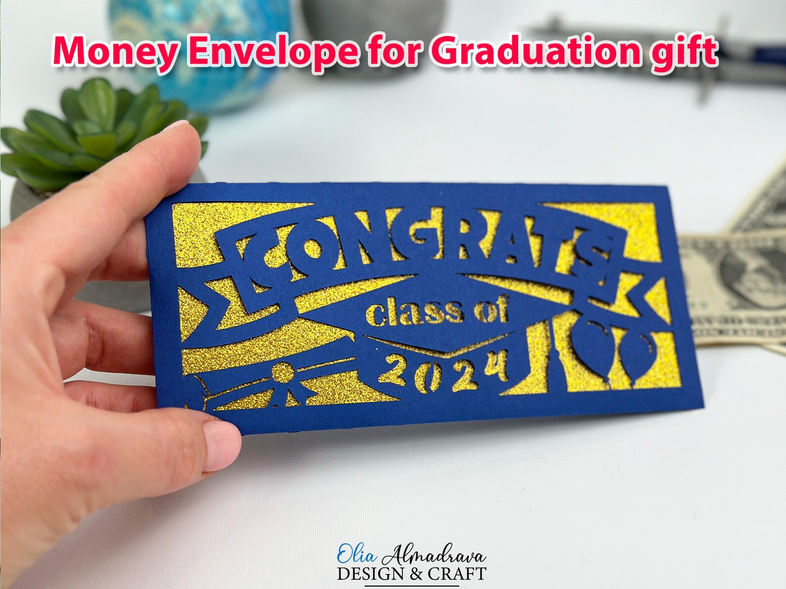 Digital SVG Templates of Graduation Money Wallet, Class of 2024 ...