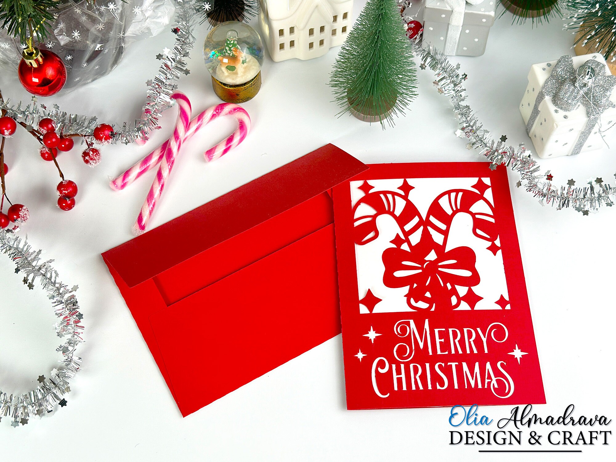 Christmas Cards Svg Cutting Files Merry Christmas Card With - Etsy