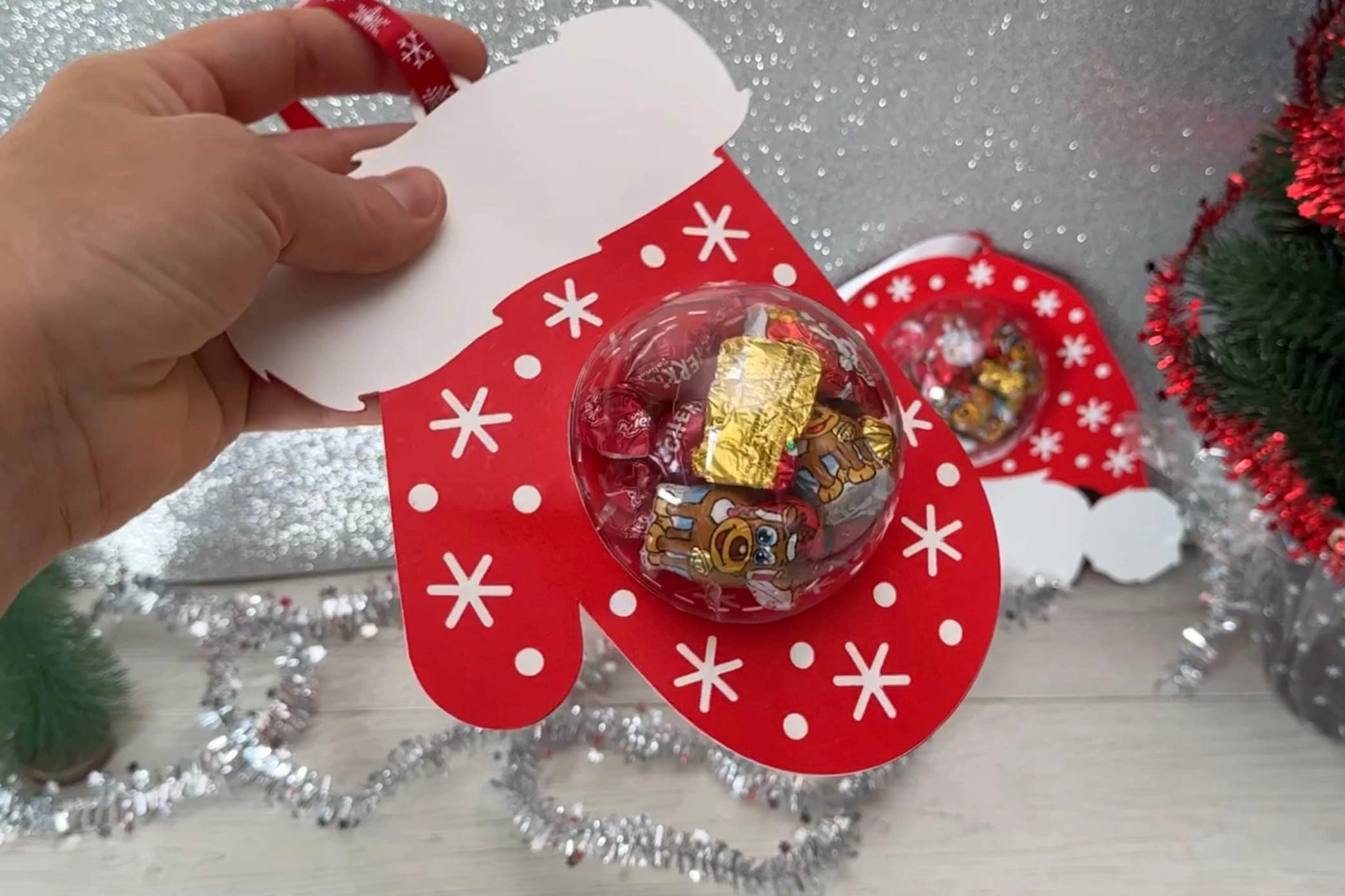 Santa Hat, Mitten and Santa Sock Candy Holder Svg Ornaments Christmas ...