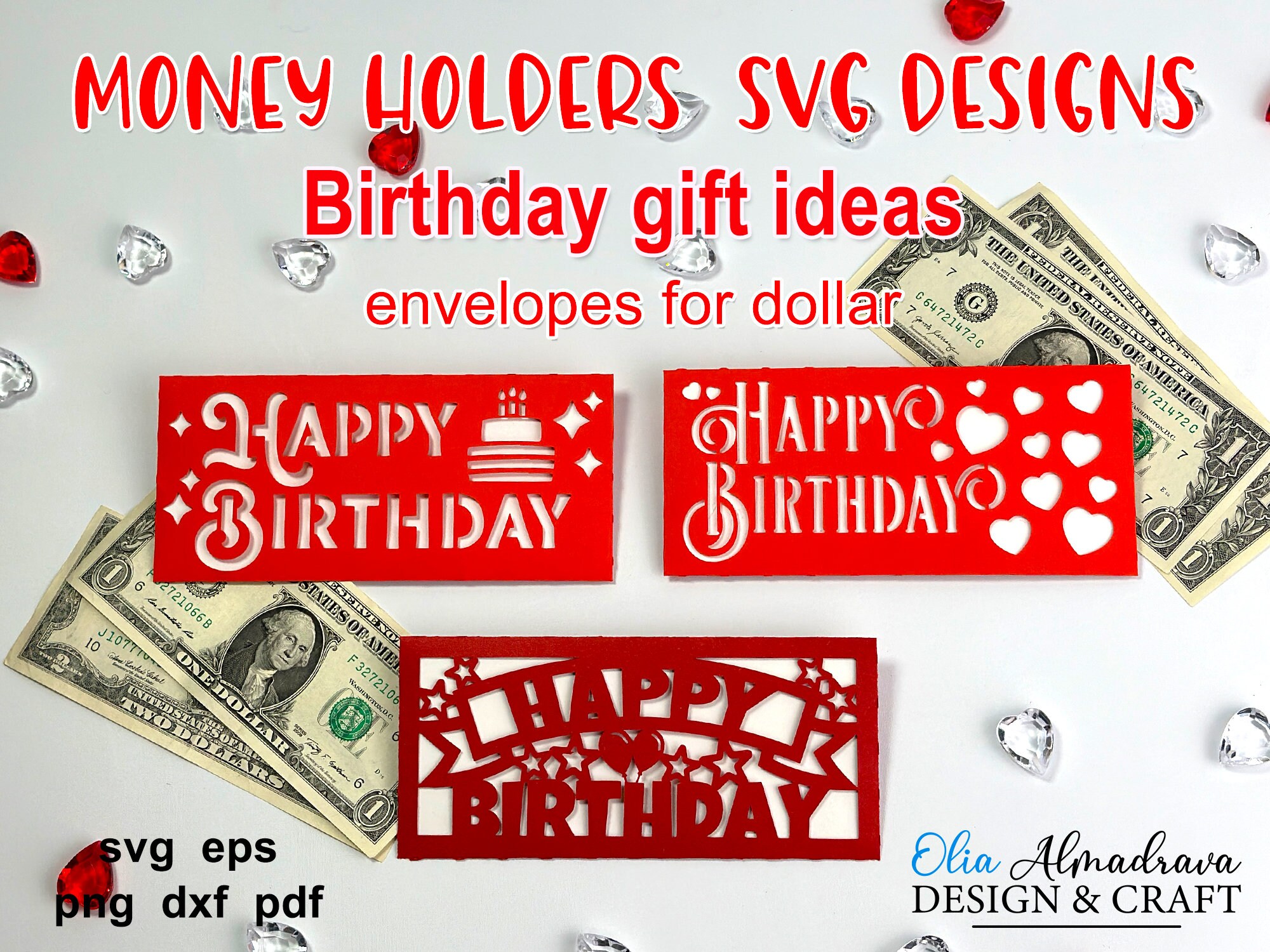 Birthday Gift Money Wallet Cut File, Money Envelopes for Her Him ...