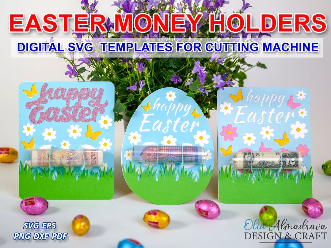 Digital Templates Easter Money Holder Cut Files, Easter Money Card for ...