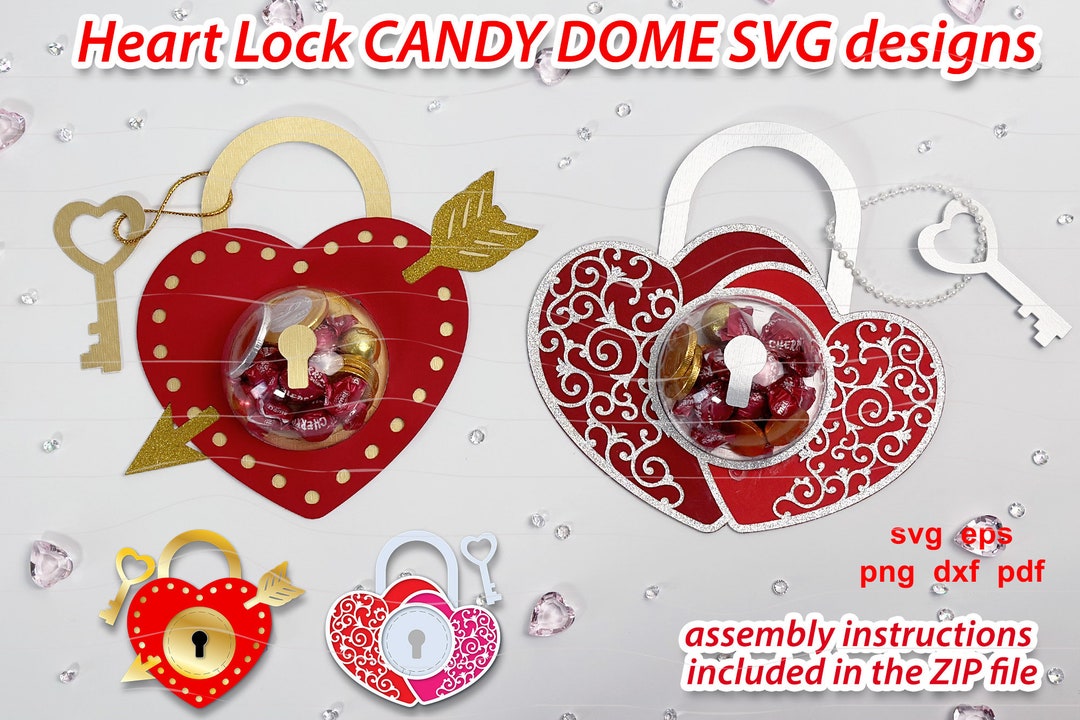 Heart Lock Candy Dome Svg| Wedding Favours for Guests| Romantic Candy ...