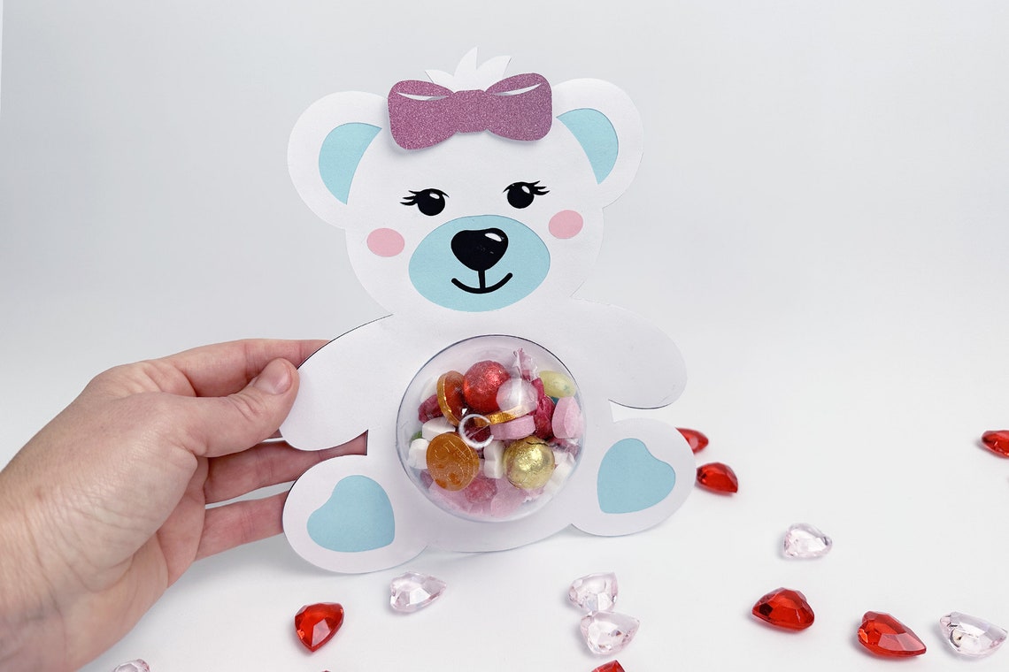 Teddy Bear Candy Dome Svg | Teddy Bear Baby Shower | Candy Holder Svg ...