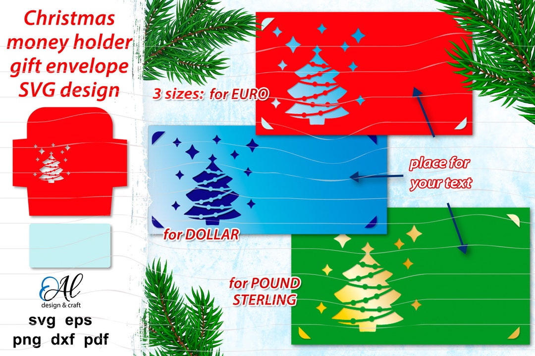 Cut File Money Envelopes for Gifts| Christmas Money Cash Holder Svg ...