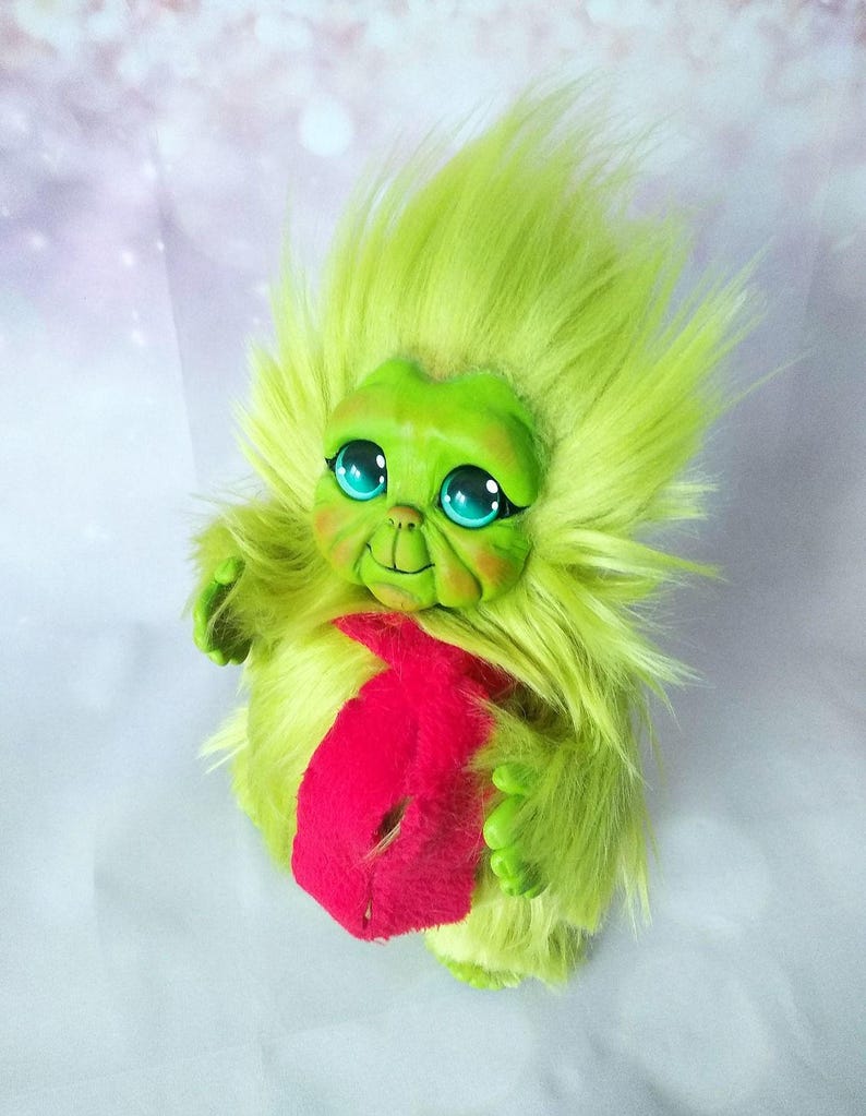 Tall Grinch Plush Toy, Handmade Christmas Gift, Festive Winter ...