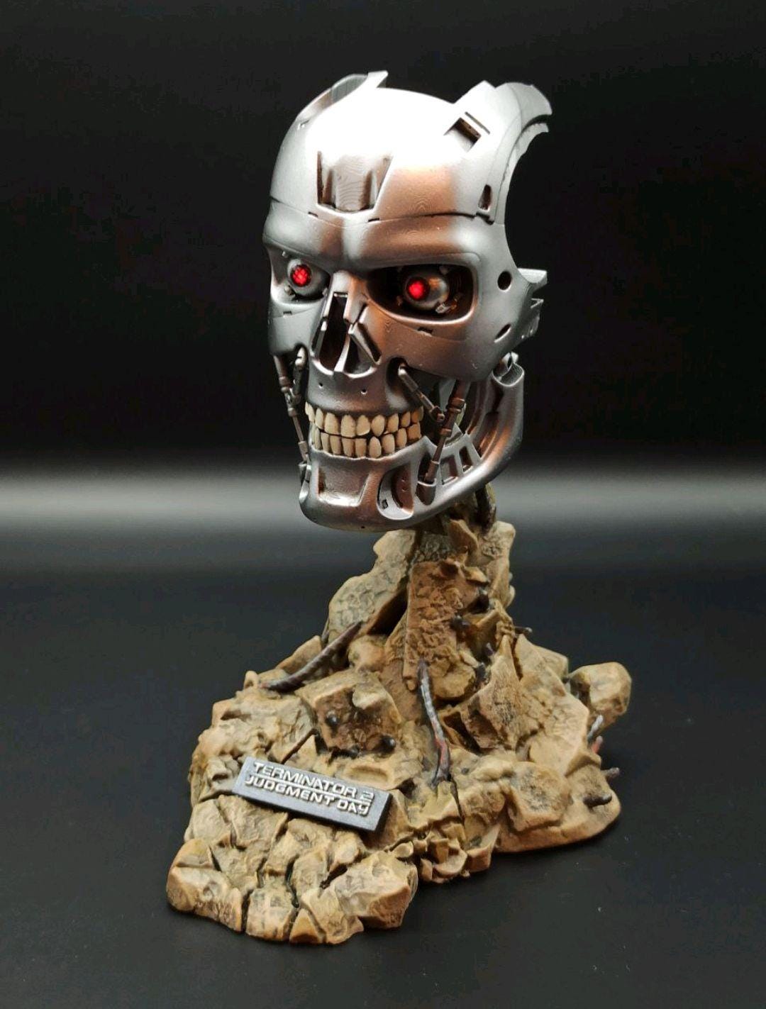 Terminator Skull Light-up T800 Endoskull 1:1 Endoskeleton Head Bust ...