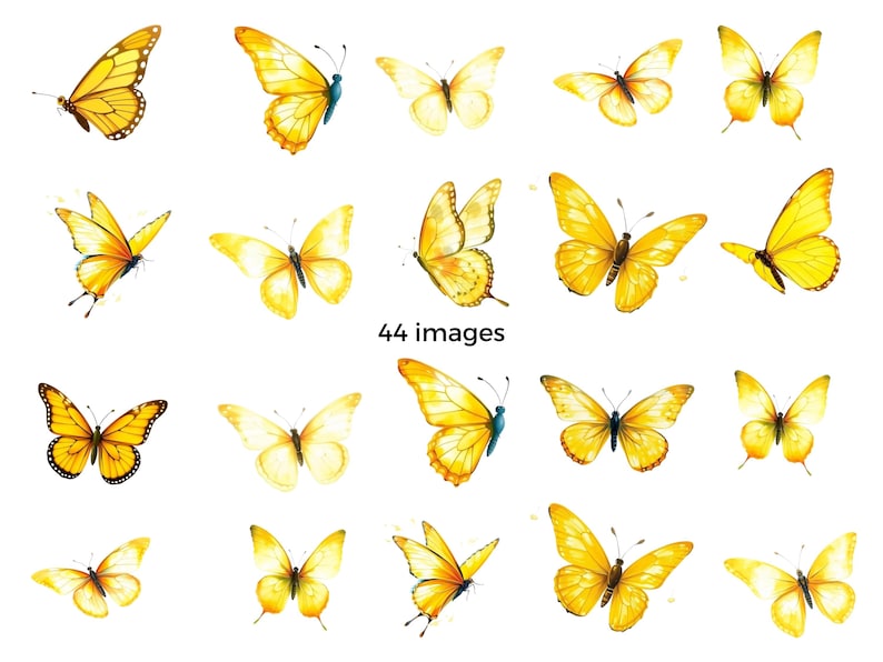 Butterfly PNG Yellow Butterflies Clipart Watercolor Spring Butterfly ...