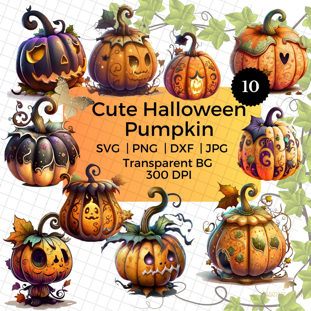 Halloween Clipart Bundle, Jack O Lantern SVG, Pumpkin PNG, Halloween ...