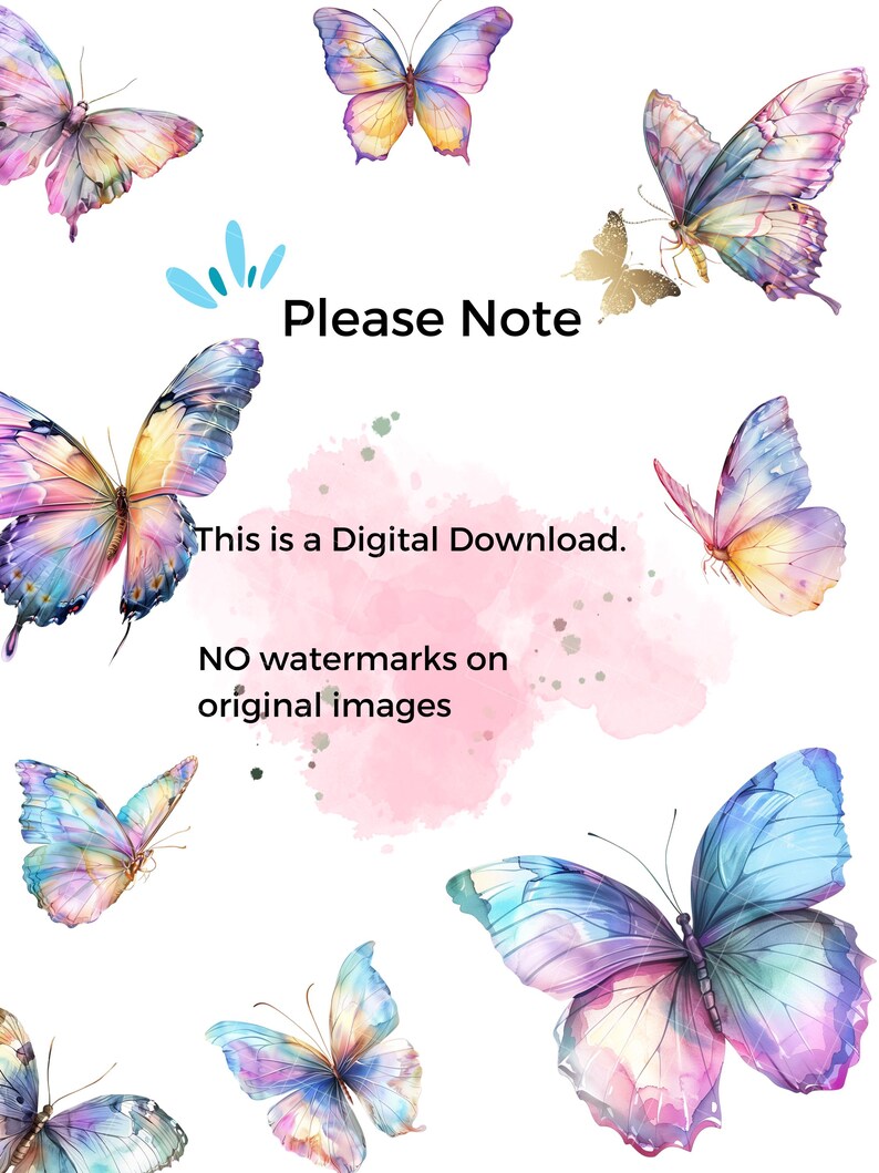 Rainbow Butterflies Clipart, Watercolor Iridescent Butterfly PNG Bundle ...