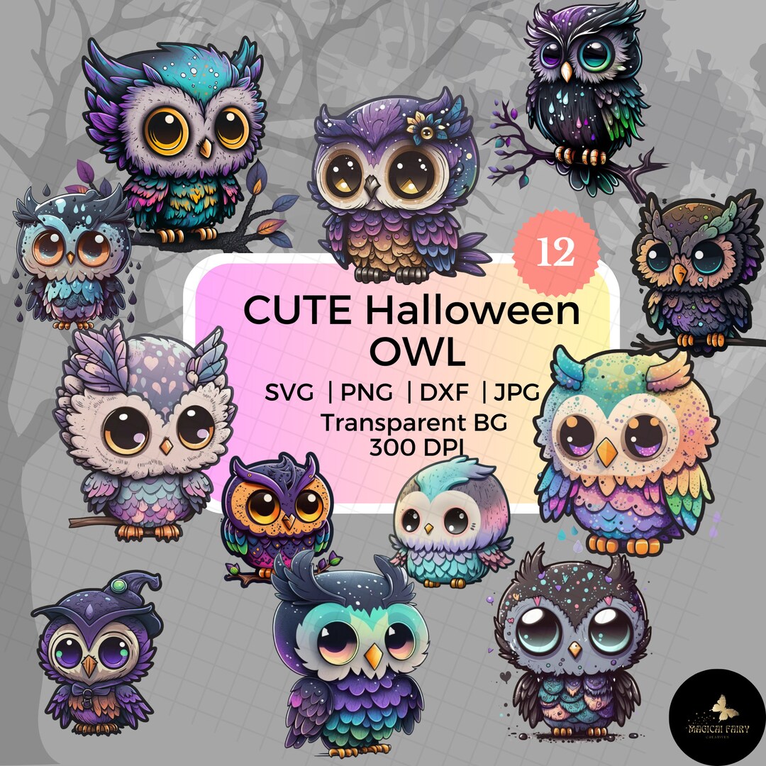Pastel Halloween Owl Clipart Bundle Clipart Png Bundle for - Etsy