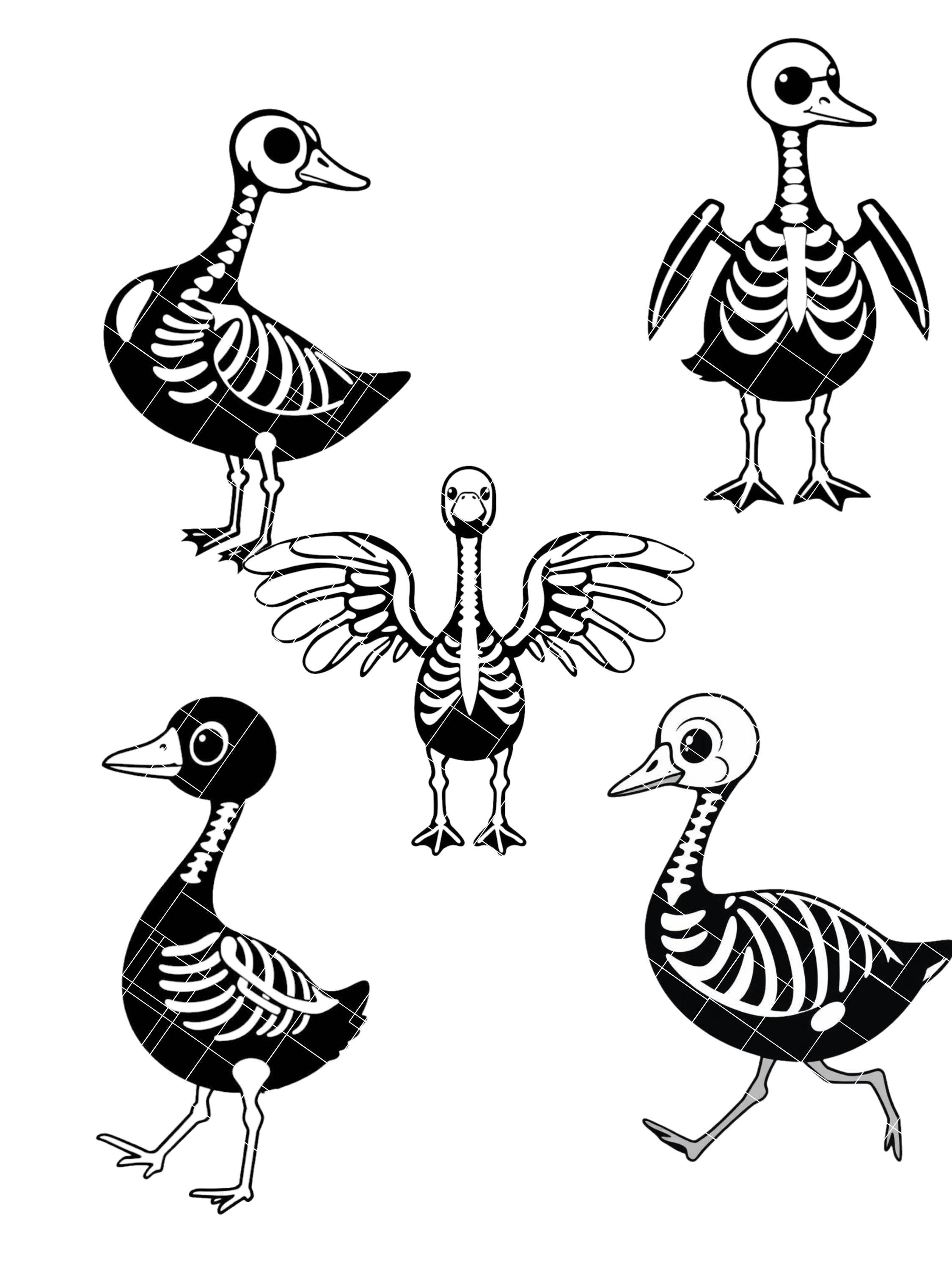 Skeleton Goose PNG Skeleton Halloween Goose Cute Spooky Goose Funny PNG ...