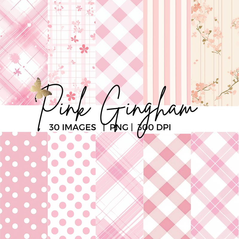 Pink Gingham Pattern - Etsy