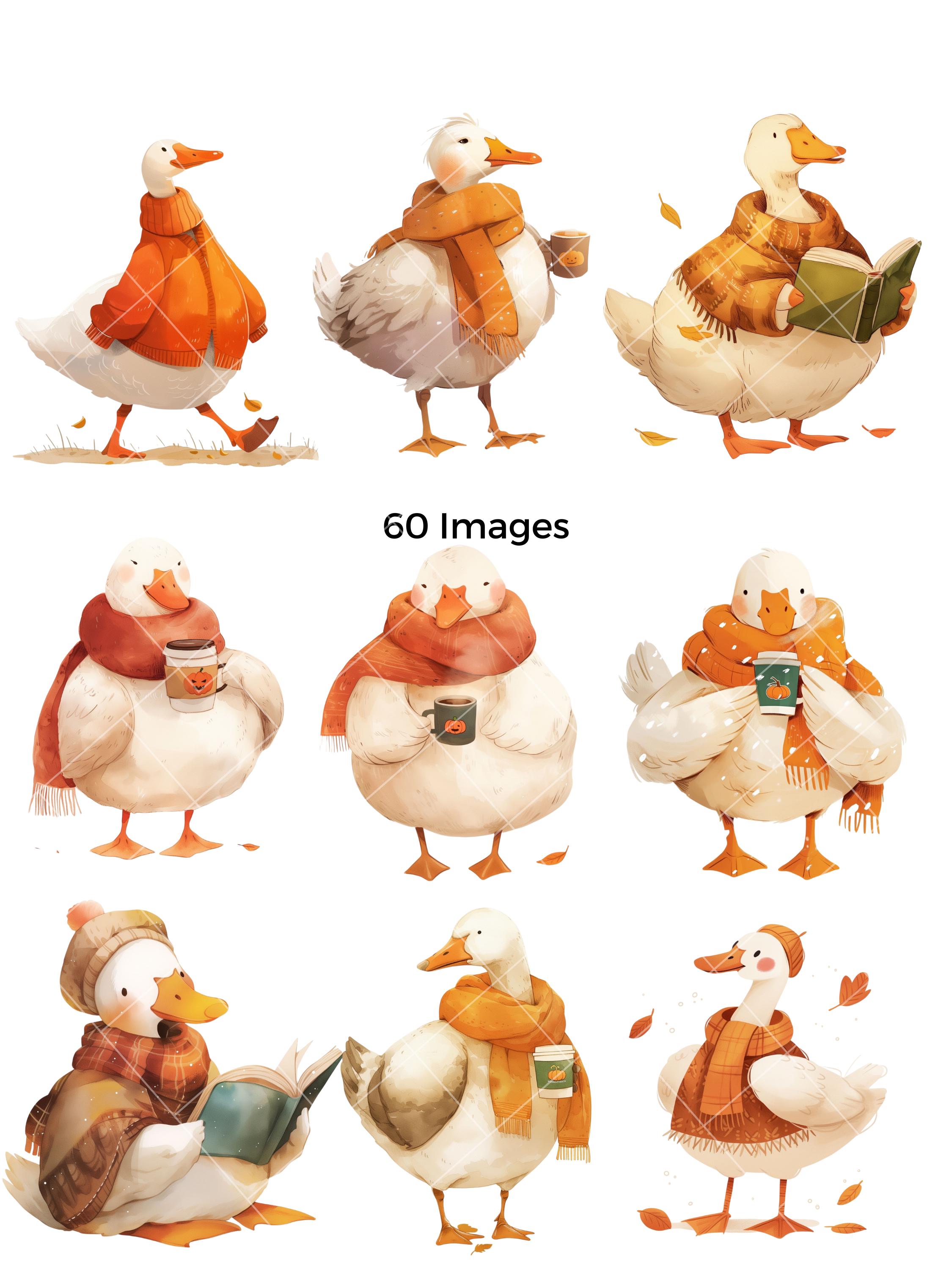 Fall Goose PNG Autumn Goose Clipart Cute Cozy Goose Shirts PNG Fall ...