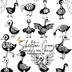 Skeleton Goose PNG Skeleton Halloween Goose Cute Spooky Goose Funny PNG ...