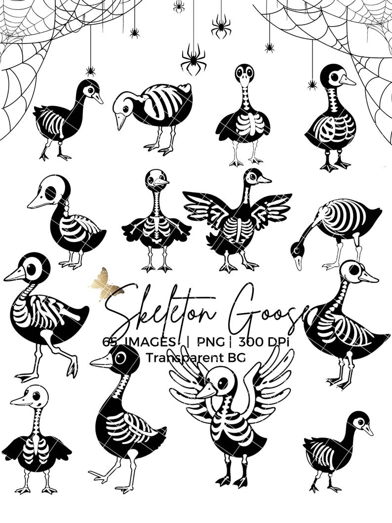 Skeleton Goose PNG Skeleton Halloween Goose Cute Spooky Goose Funny PNG ...
