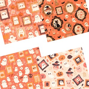 Cute Halloween Frames Pattern Png Spooky Halloween Digital Paper Pink ...
