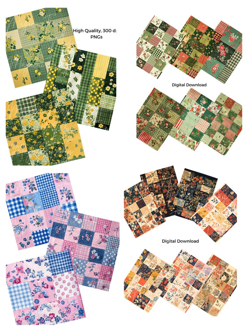 Mega Bundle of Floral Patchwork Seamless Patterns, Floral Grand ...
