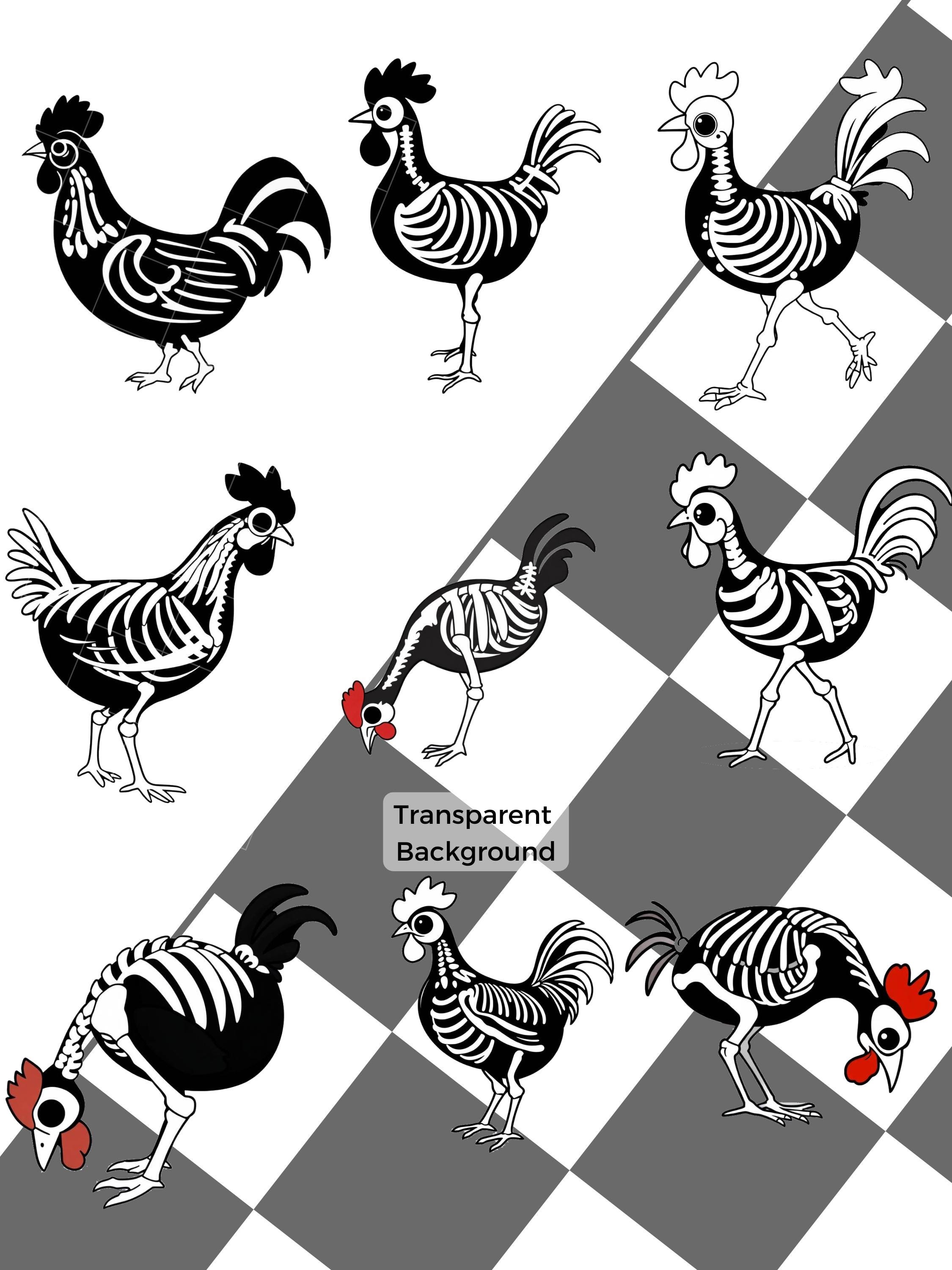 Skeleton Chicken PNG Skeleton Halloween Chicken Cute Spooky Chicken ...