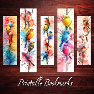 Bird Watercolor Bookmarks Set of 10 Bookmark for Book Lovers or Readers ...