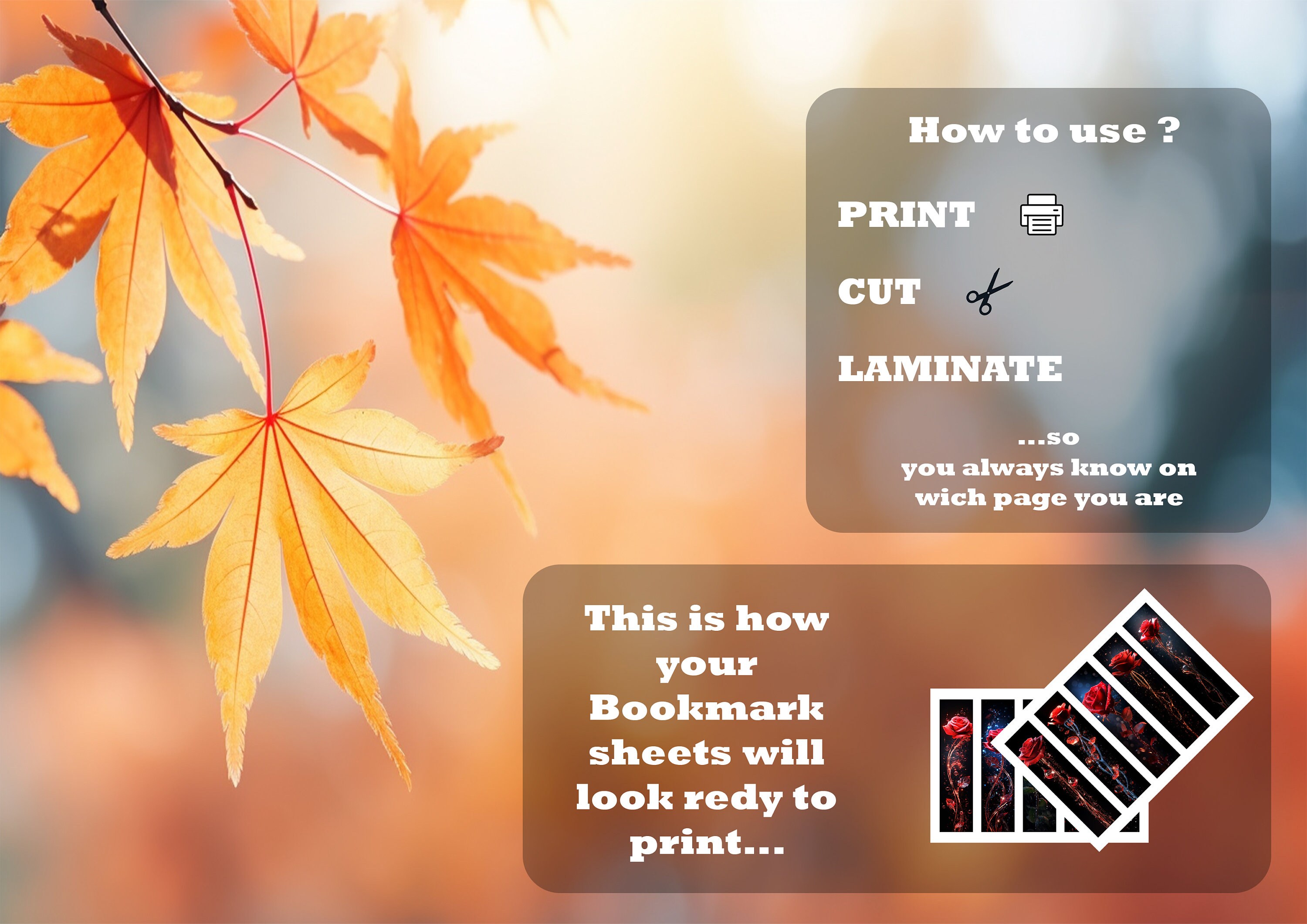 Red Rose Printable Bookmark for Book Lovers or Readers Printable ...