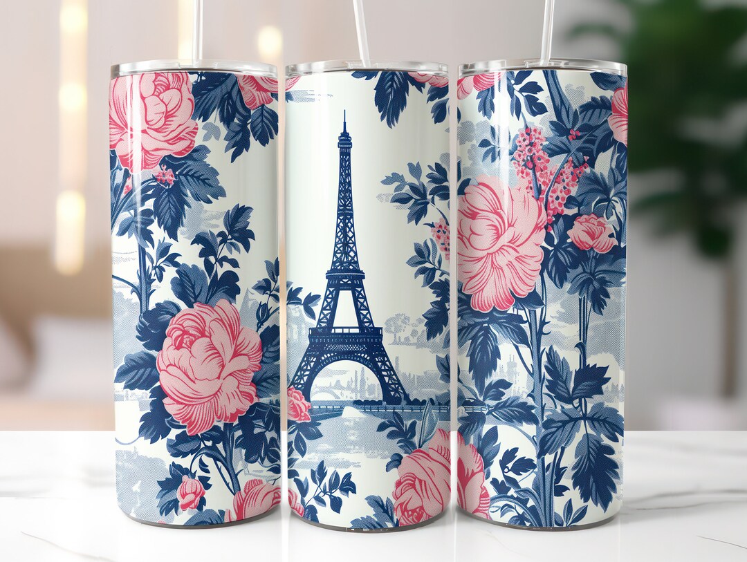 French Toile Pattern Tumbler Wrap 20oz 30oz Straight & Tapered Instant ...