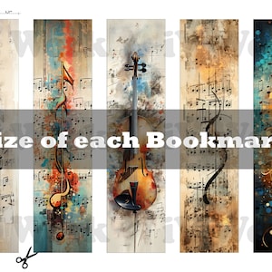 Bookmarks Printable Set of 10 Bookmark With Music Notes in Shabby Chic ...