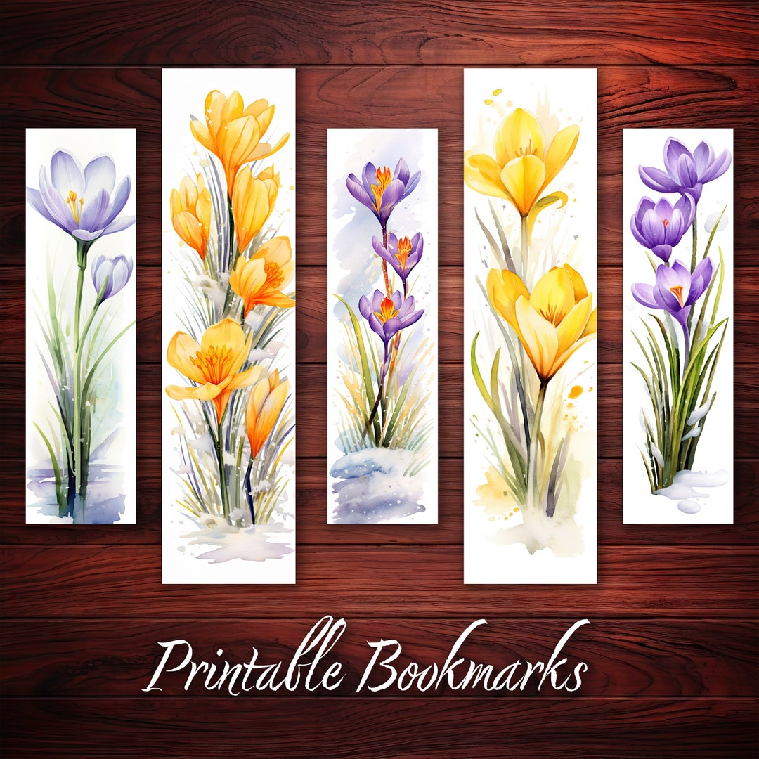 Spring Flower Bookmark Digital Spring Bookmark for Book Lovers ...