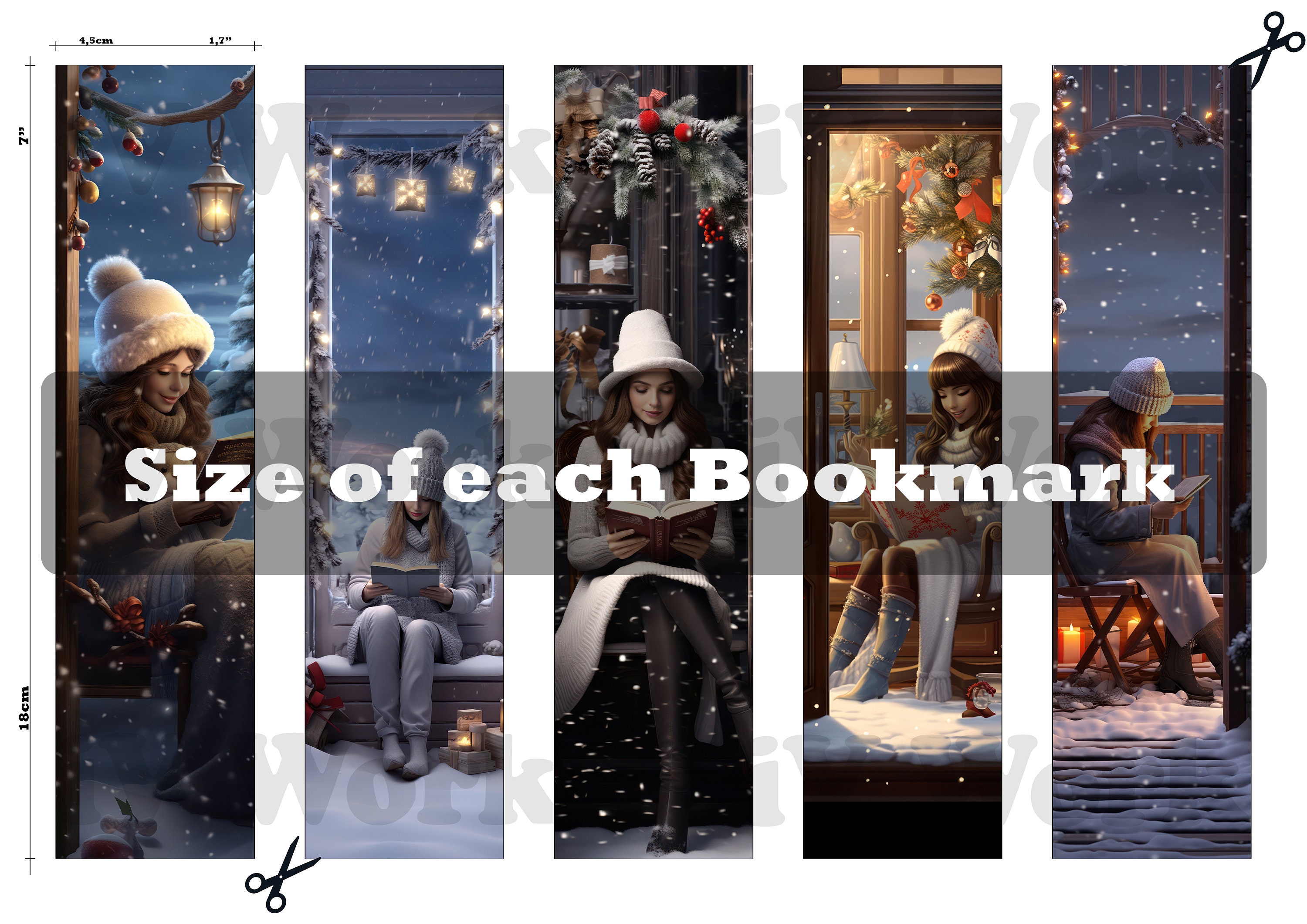 Winter Bookmark Printable Winter Bookmark for Book Lover Printable ...