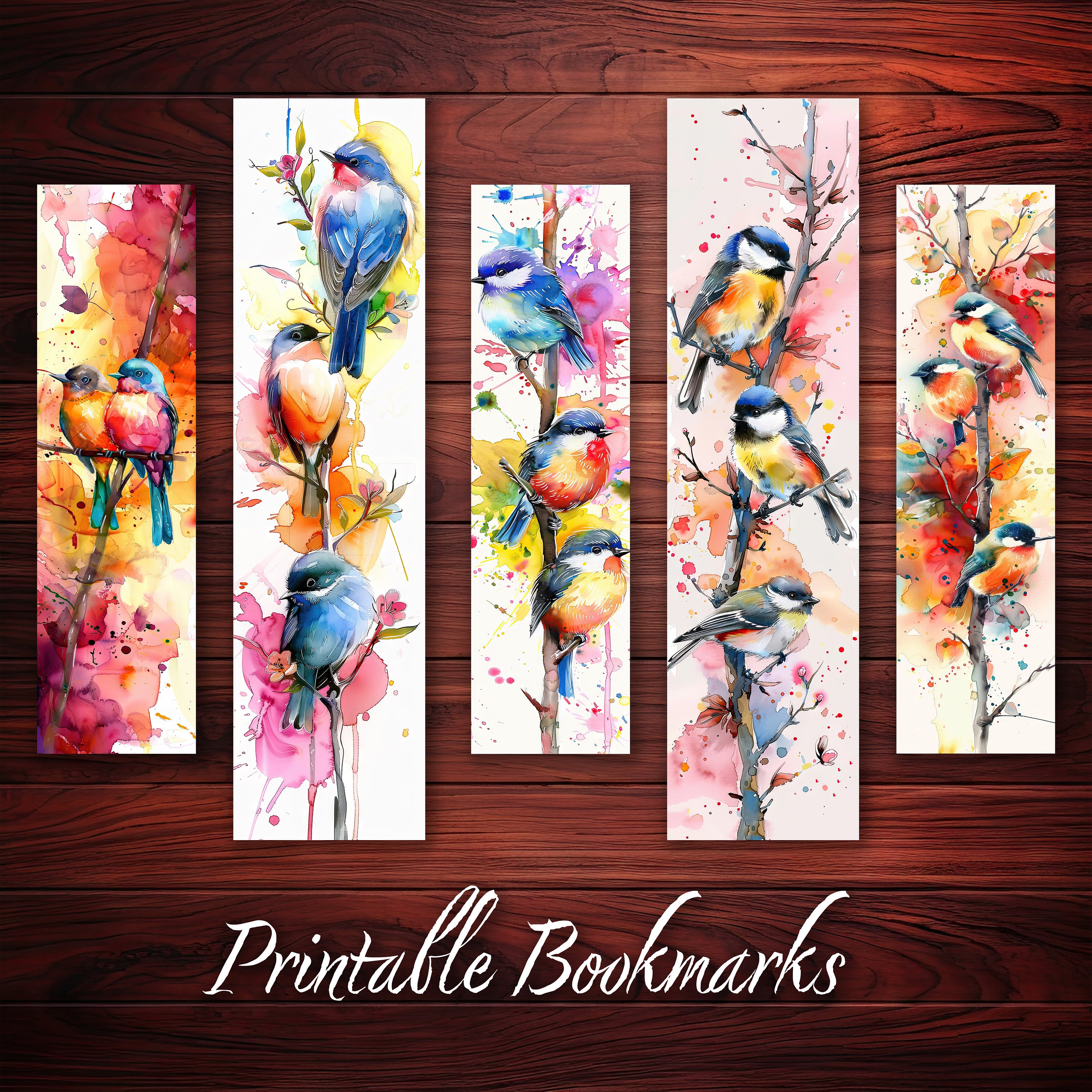 Bird Watercolor Bookmarks Set of 10 Bookmark for Book Lovers or Readers ...