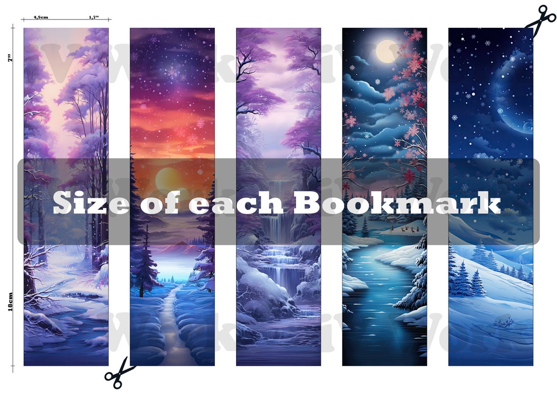 Winter Bookmark Printable Winter Bookmark for Book Lover Printable ...