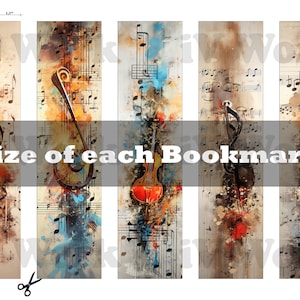 Bookmarks Printable Set of 10 Bookmark With Music Notes in Shabby Chic ...