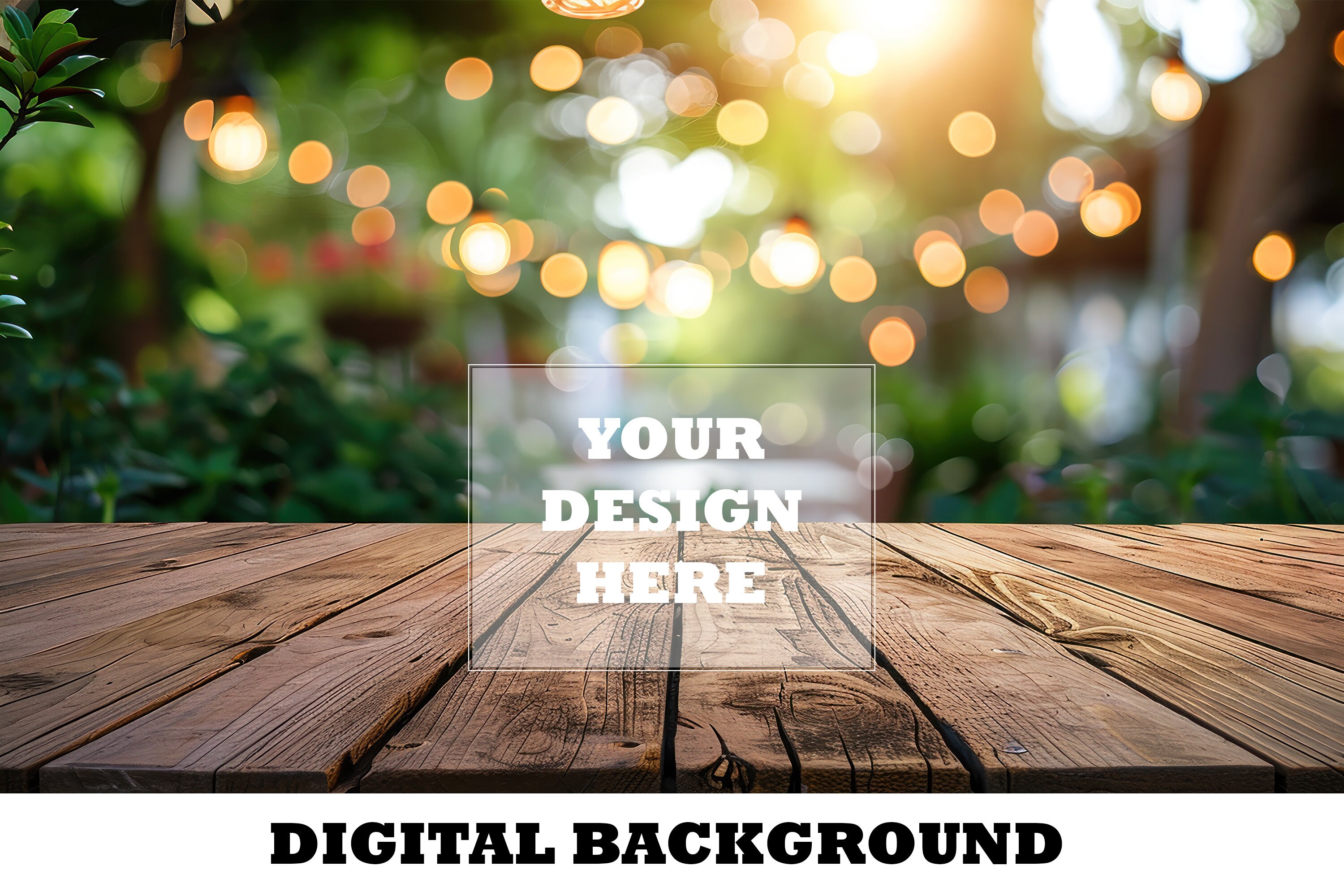 Spring Flower Wooden Table Mockup Product Backdrop Template Bokeh ...