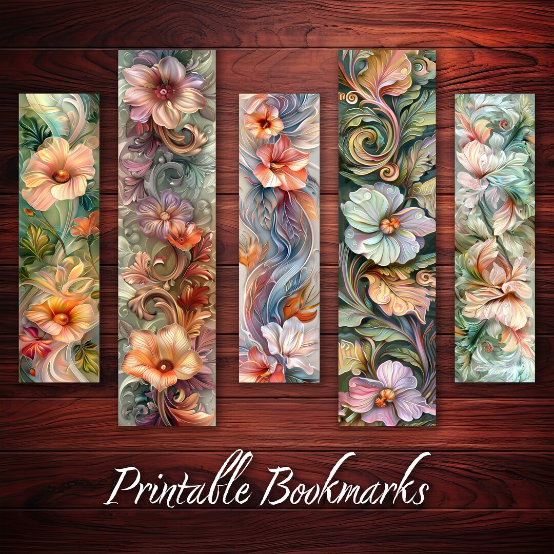 Beautiful Bookmark Floral Design Set of 10 Bookmark in Pastel Color ...