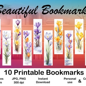 Spring Flower Bookmark Digital Spring Bookmark for Book Lovers ...